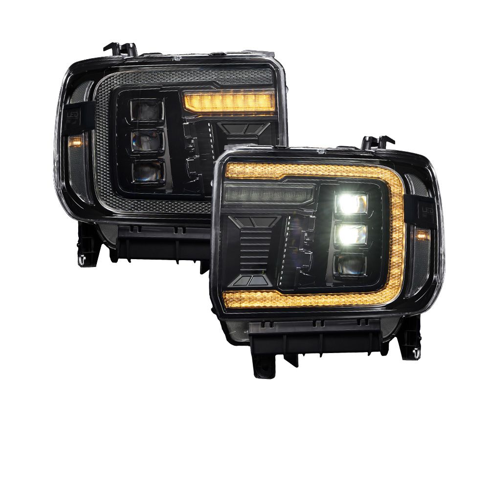 2014-2018 GMC Sierra Form Lighting AMBER DRL LED Projector Headlights ...
