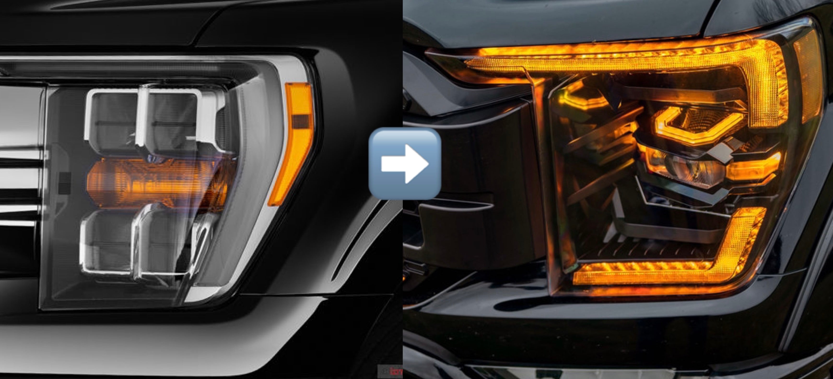 OEM LED REFLECTOR Headlights to MORIMOTO XB Adapters 2021-2023 Ford F1 ...